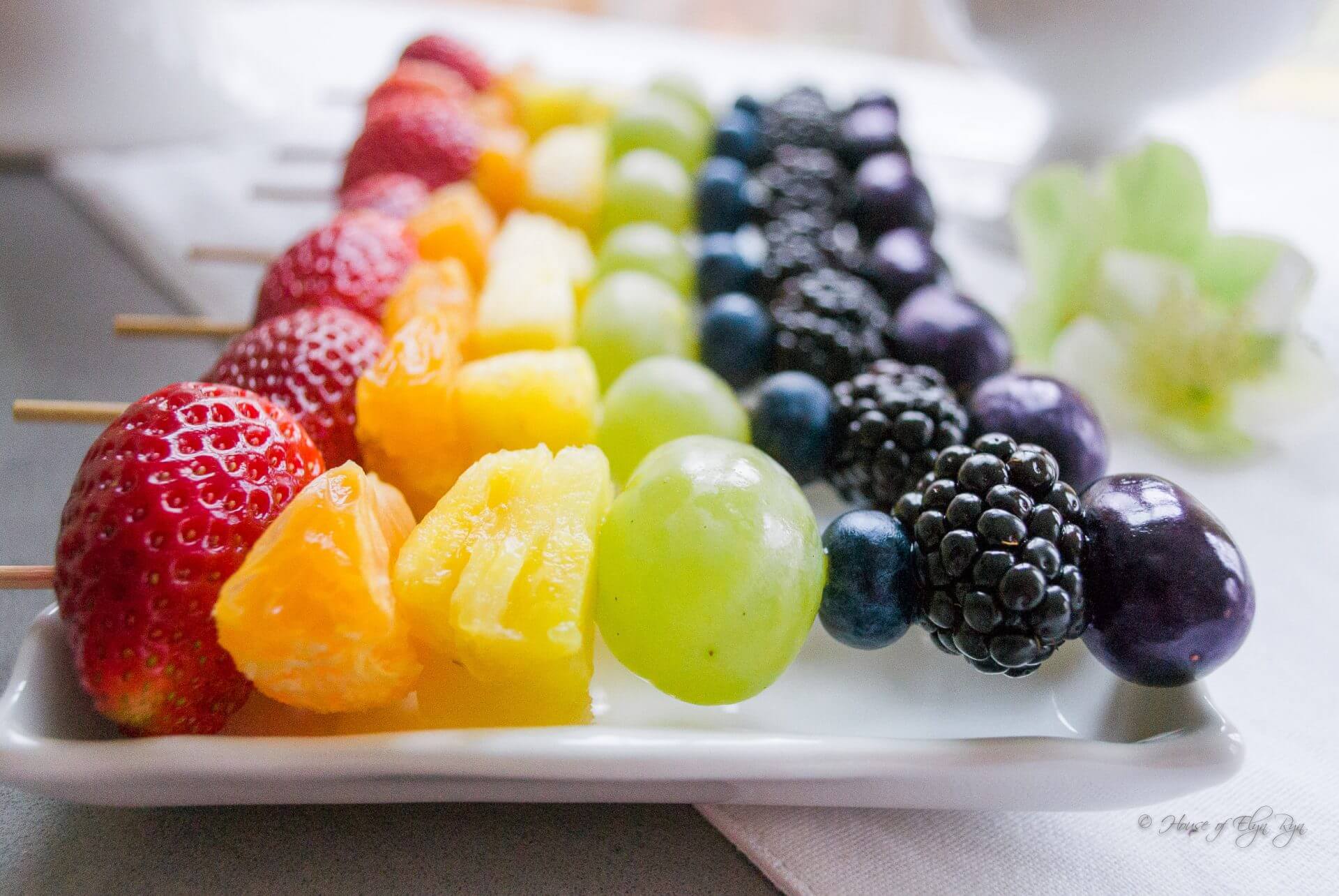 Rainbow Fruit Skewers: A Colorful Party Favorite – The House of Elyn Ryn