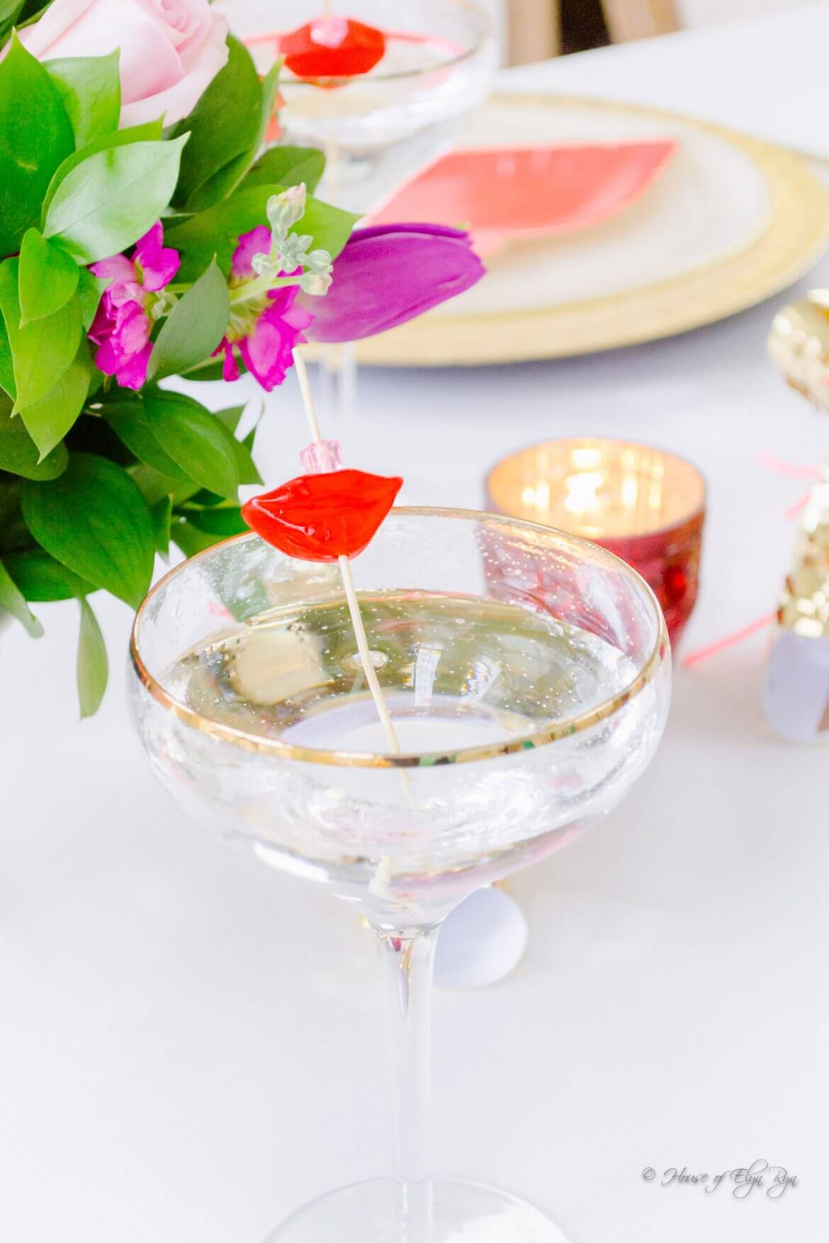 Vibrant & Whimsical: Coral and Purple Galentine's Table Inspiration ...