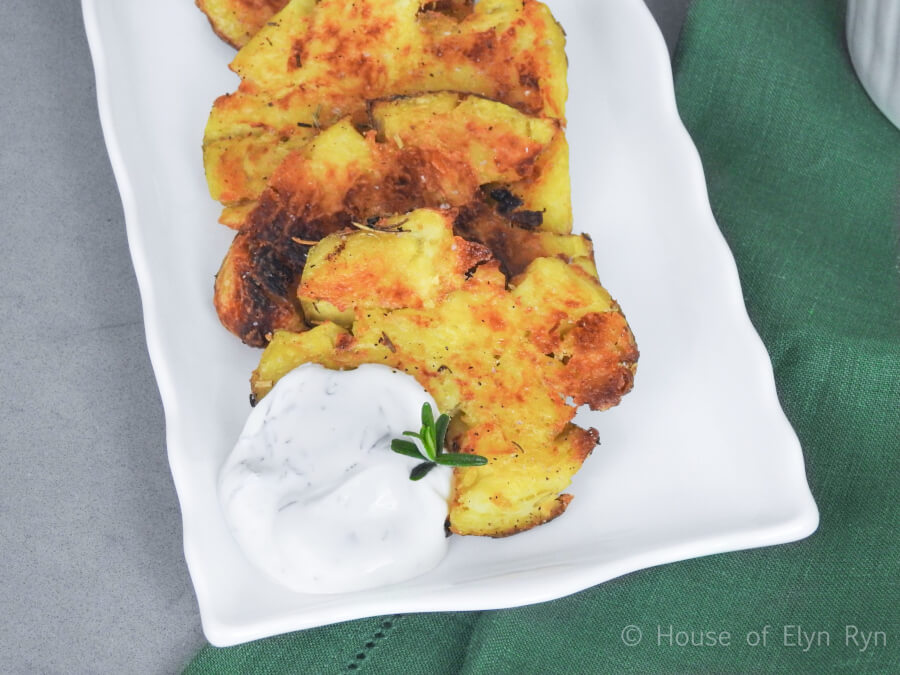 Smashed Potatoes with Dill Sauce – The House of Elyn Ryn