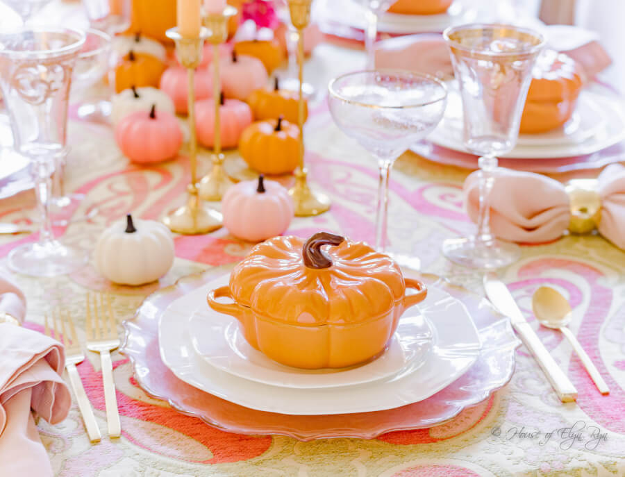 Beautiful Pink and Orange Table - The House of Elyn Ryn