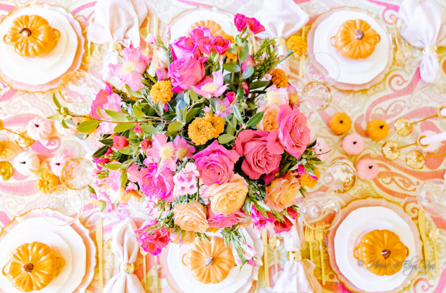 Beautiful Pink and Orange Table - The House of Elyn Ryn