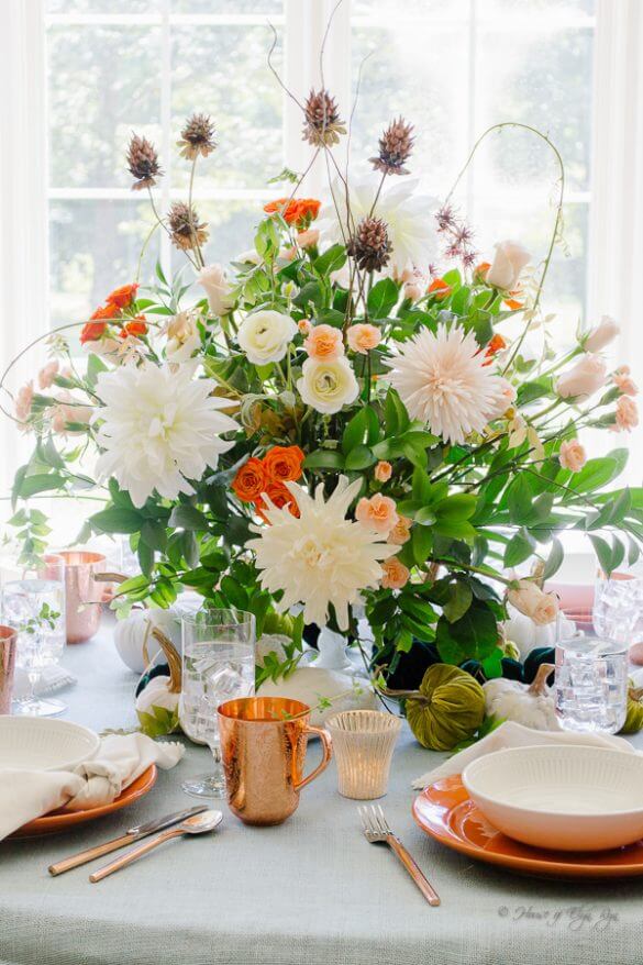 Beautiful Orange and Blue Table – The House of Elyn Ryn