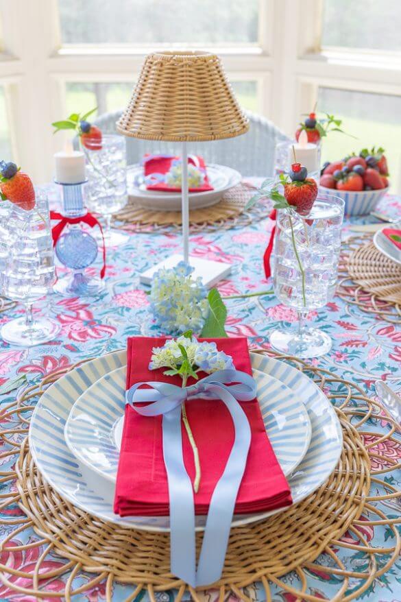Set a Versatile Floral Red, White, & Blue Table – The House of Elyn Ryn
