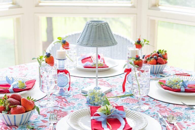 Set a Versatile Floral Red, White, & Blue Table – The House of Elyn Ryn