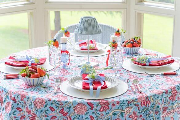 Set a Versatile Floral Red, White, & Blue Table – The House of Elyn Ryn